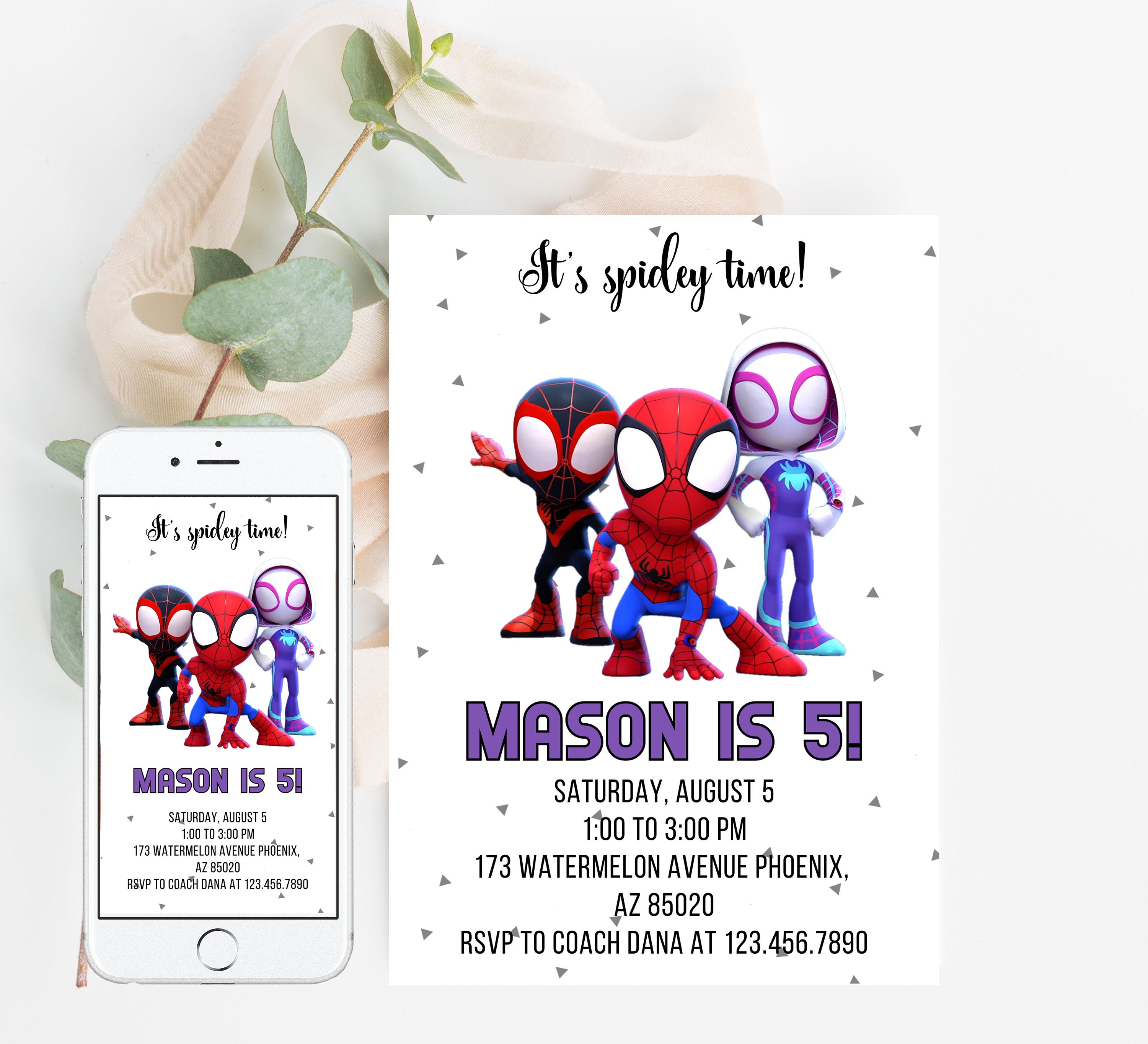 Spidey Invitation Spidey and His Amazing Friends Birthday Party Invite ...