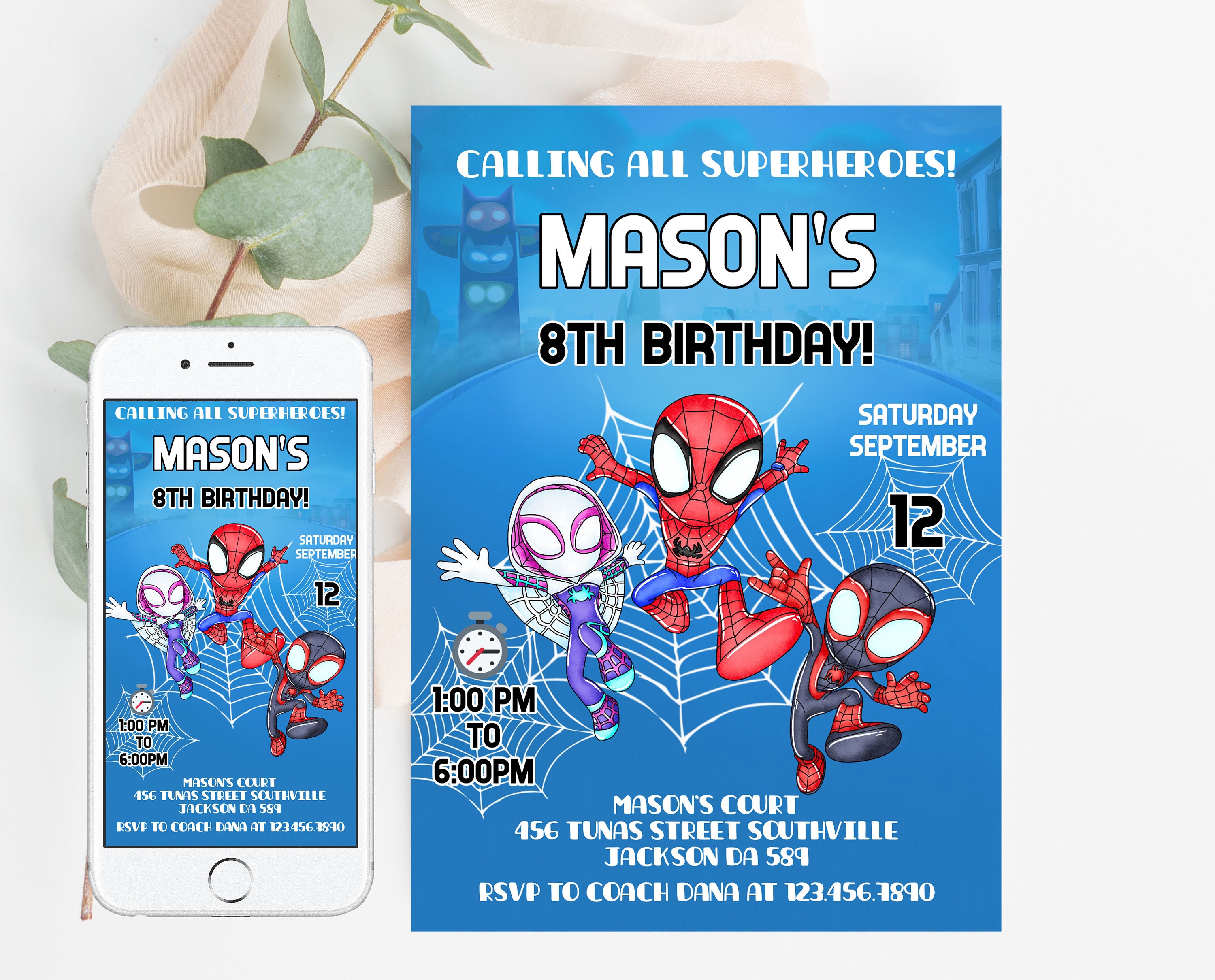 Spidey Invitation Spidey and His Amazing Friends Birthday - Etsy