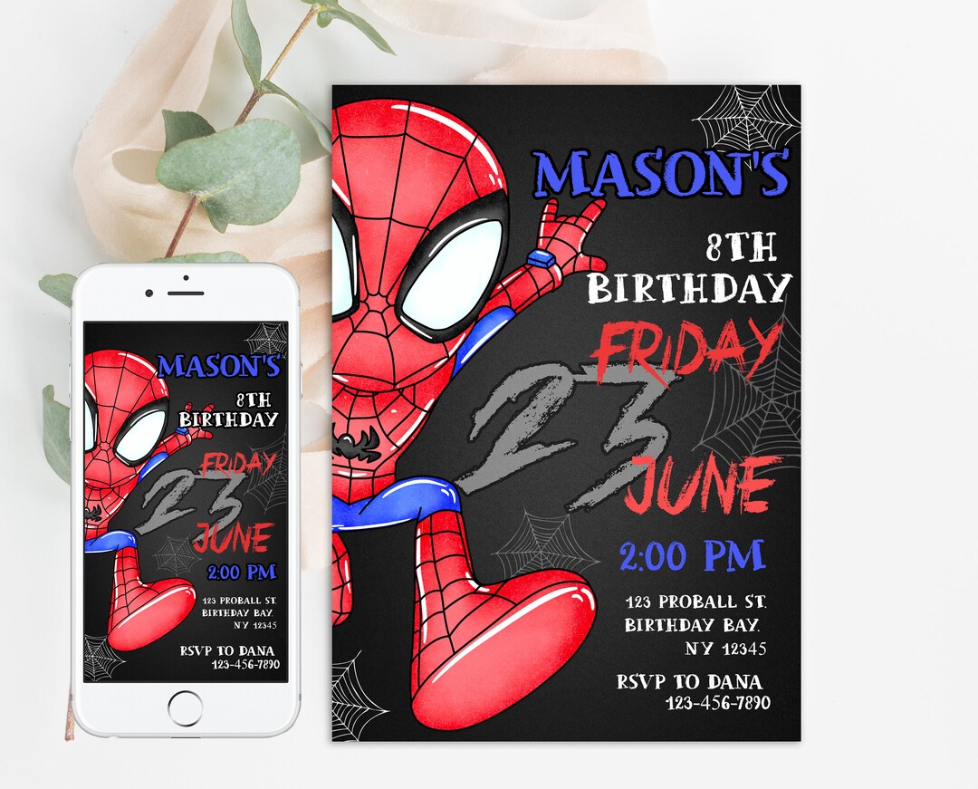 Spidey Invitation Spidey and His Amazing Friends Birthday Party Invite ...