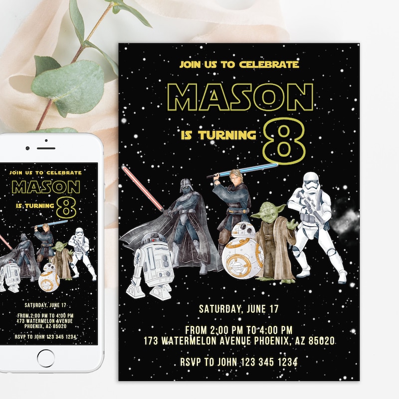 Star wars party invitations - Etsy