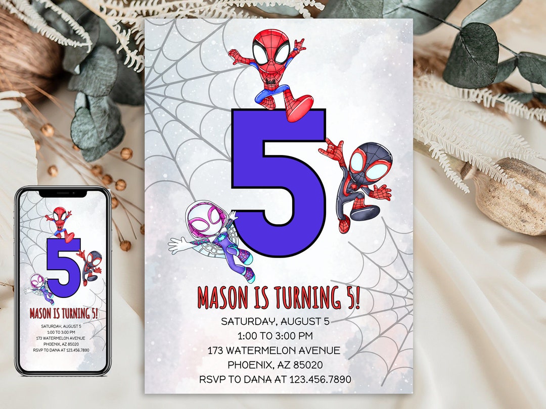 Spidey Invitation Spidey and His Amazing Friends Birthday Party Invite ...