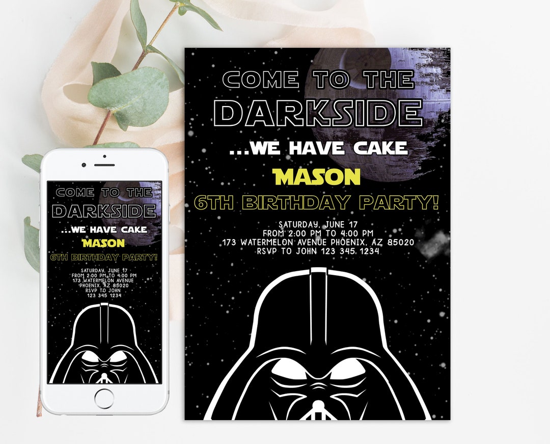 Star Wars Birthday Invitation, Star Wars Party, Star Wars Birthday ...