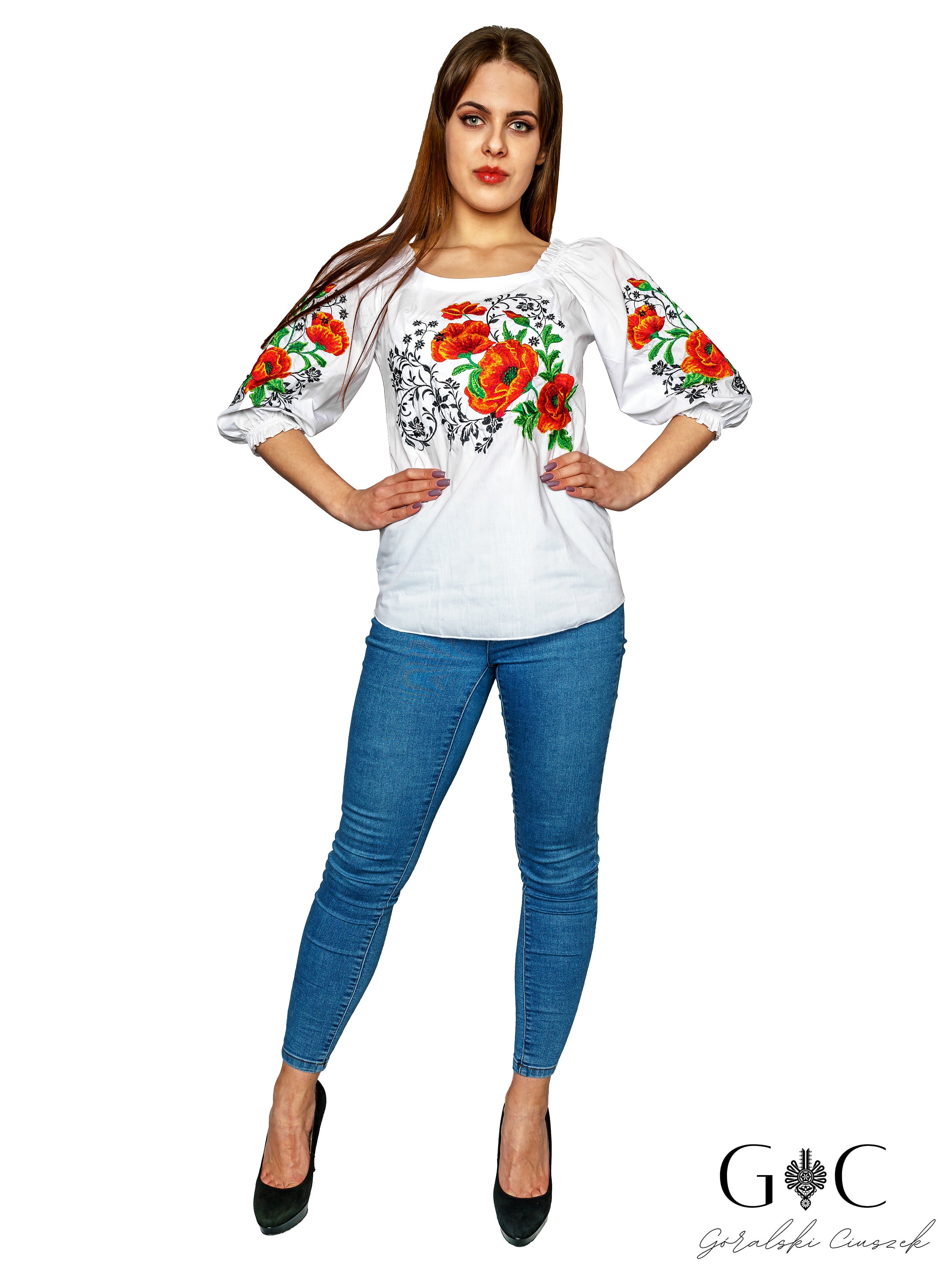 Polish Folk,woman Shirt,embroidery Blouse,highlander Blouse, Flowers ...