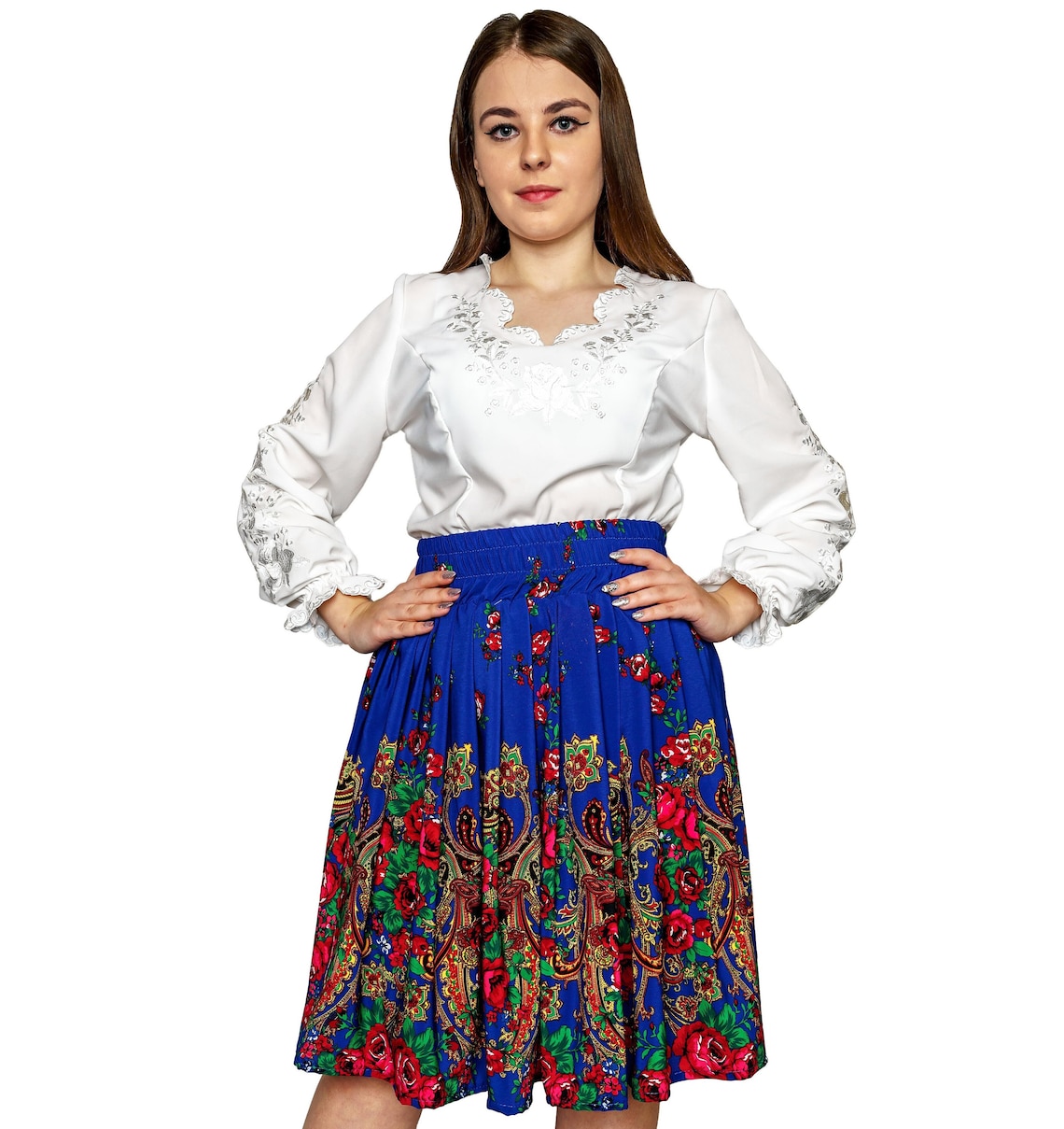 Short Traditional Highland Skirt, Folk Skirt, Blue Traditional Skirt ...