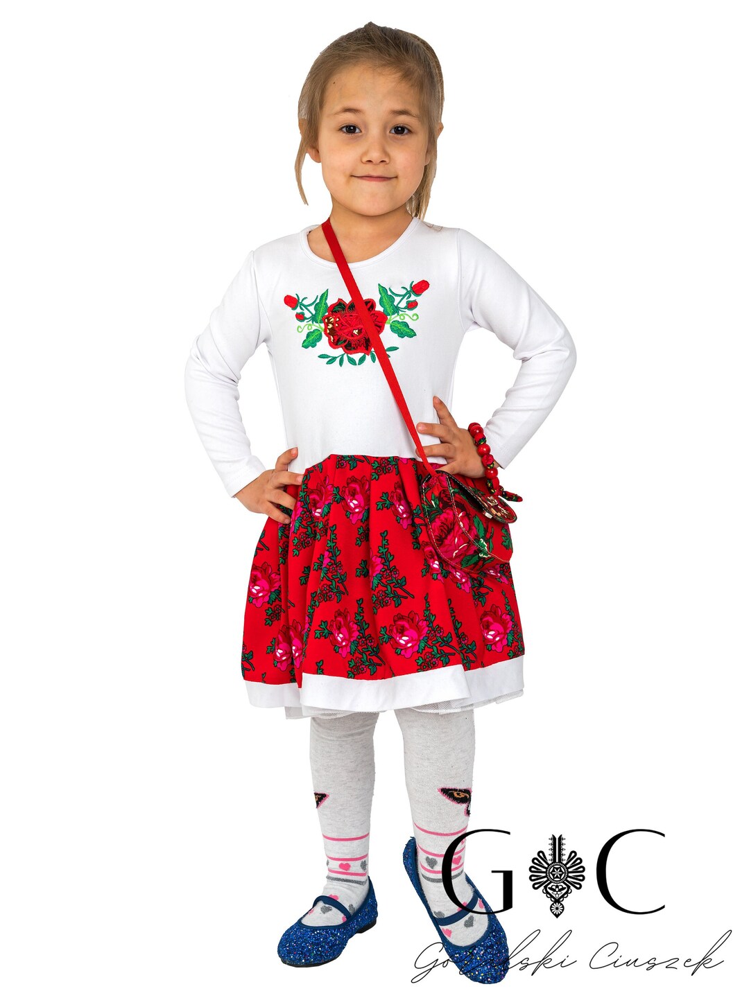 Traditional Folk Dress, Floral Dress for Kids, Embroidered Dress for ...