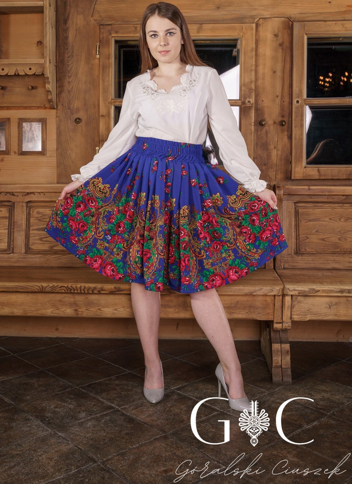 Short Traditional Highland Skirt, Folk Skirt, Blue Traditional Skirt ...