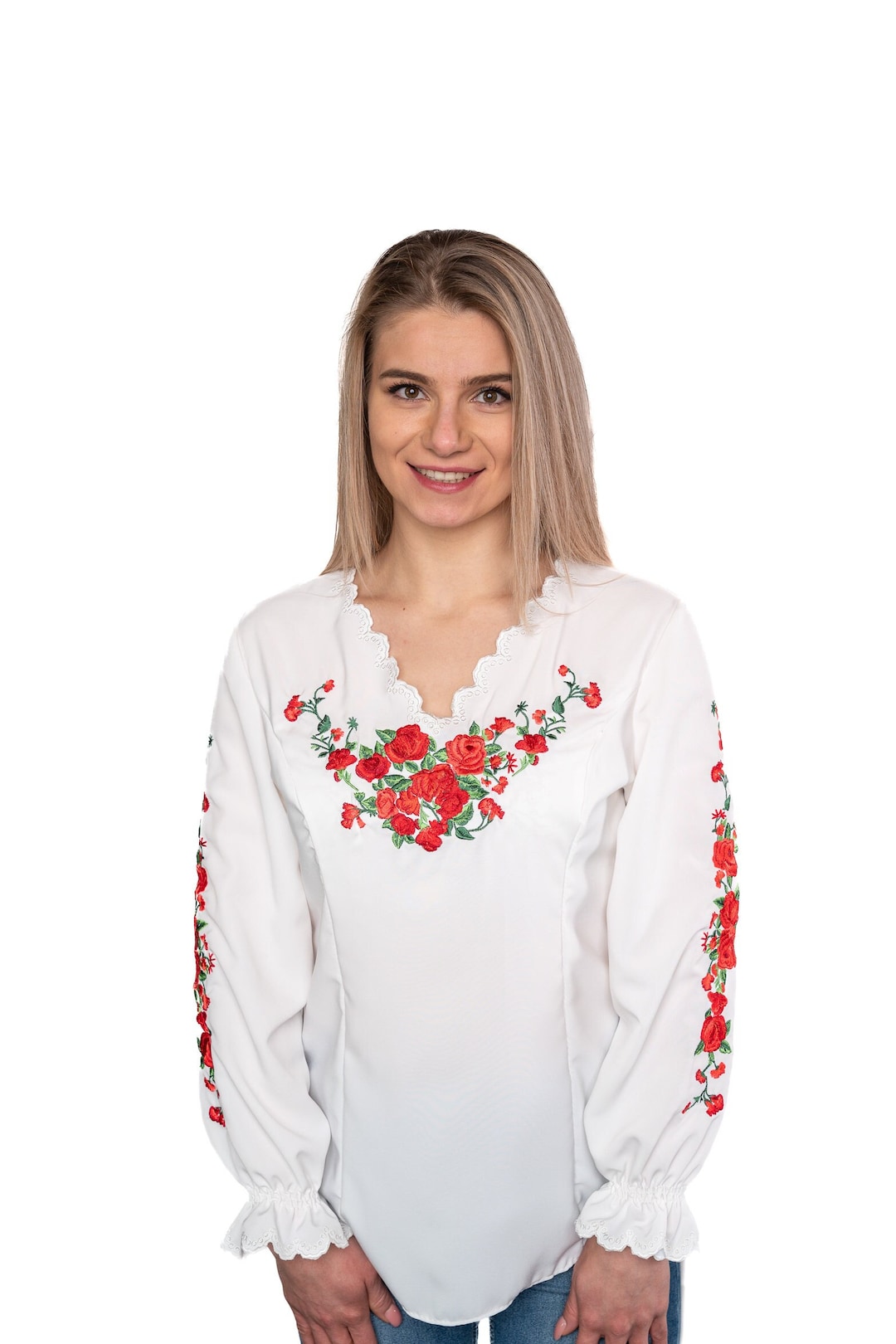 Polish Folk,woman Shirt,embroidery Blouse, Highlander Blouse, Flowers ...