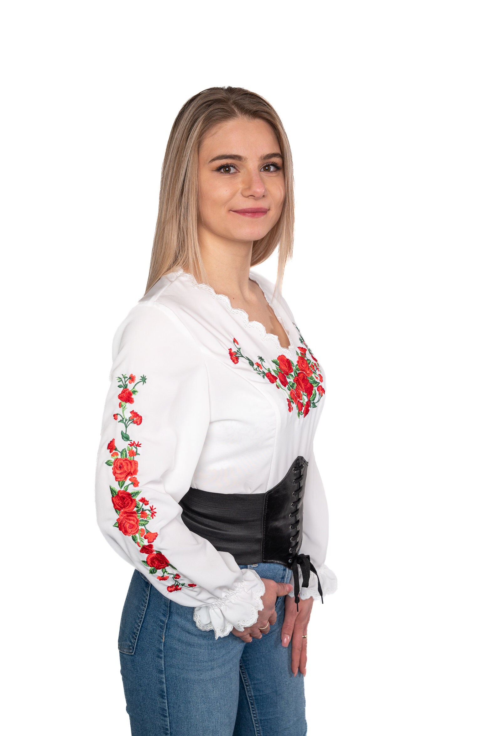 Polish Folk,woman Shirt,embroidery Blouse, Highlander Blouse, Flowers ...