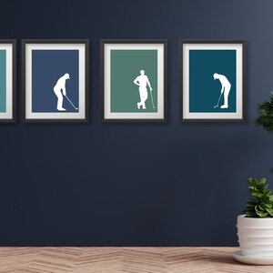 Golf Wall Art, Golf Art Print, Golf Art, Gift for Dad, Set of 4 Prints ...