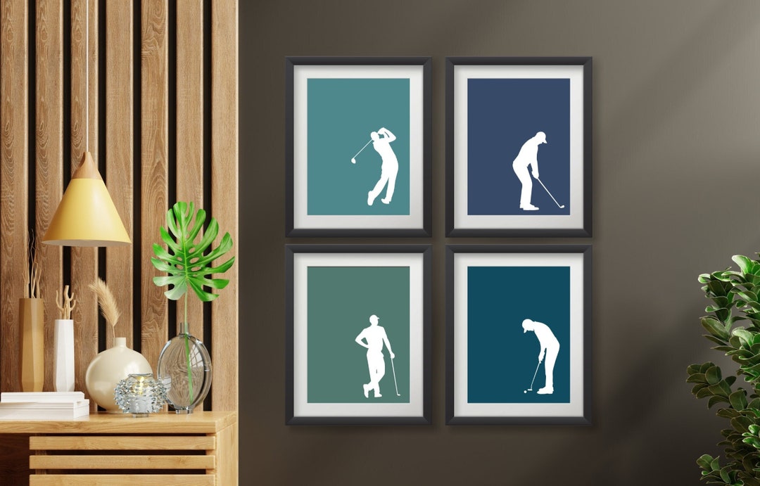 Golf Wall Art, Golf Art Print, Golf Art, Gift for Dad, Set of 4 Prints ...