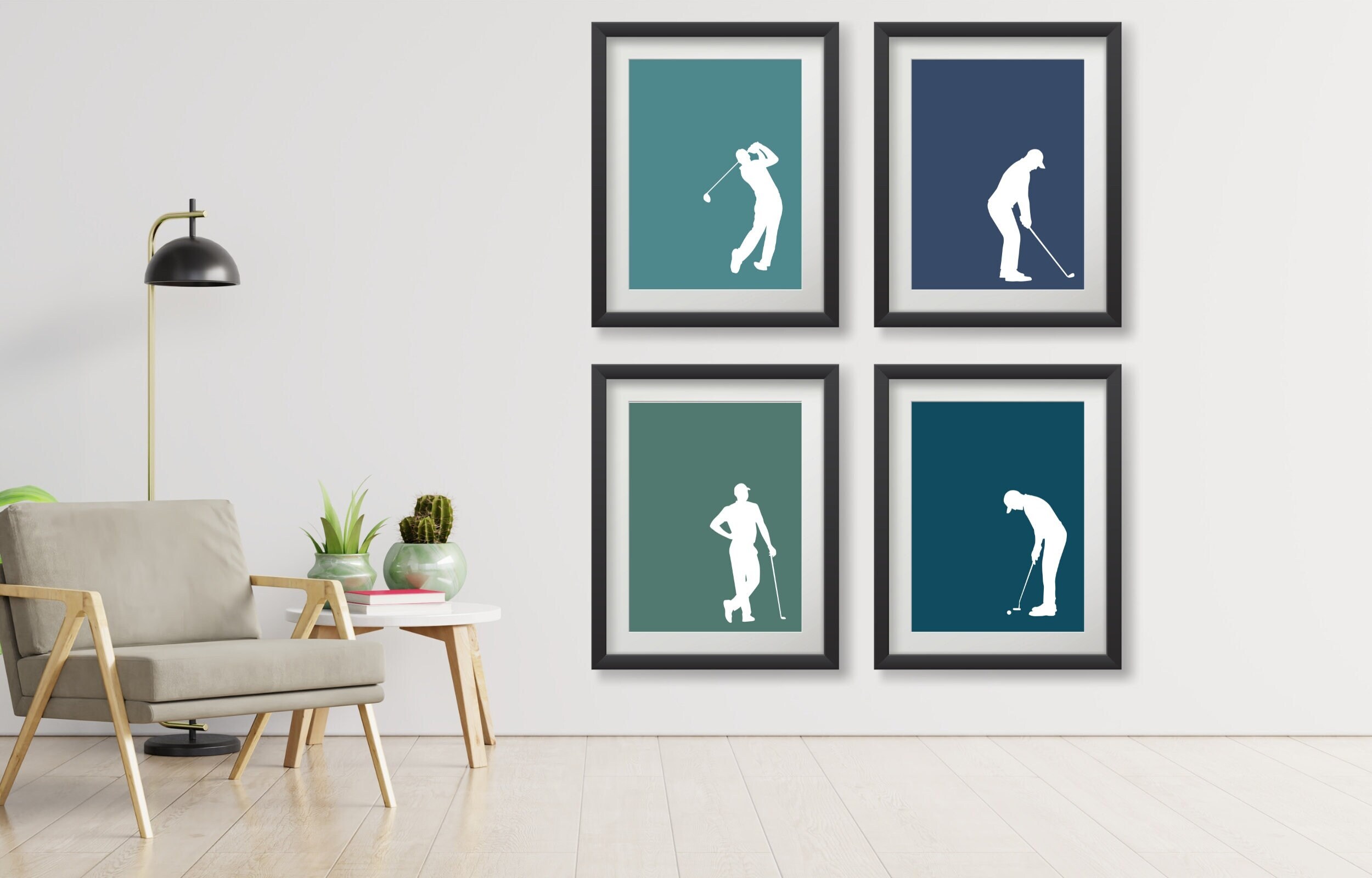 Golf Wall Art, Golf Art Print, Golf Art, Gift for Dad, Set of 4 Prints ...