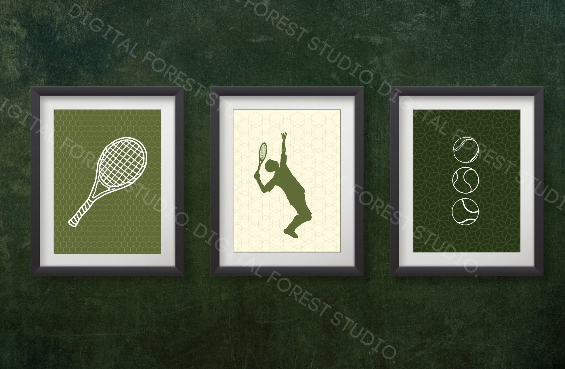 Tennis Prints Set of 3, Tennis Digital Art, Modern Art, Basic Design ...