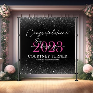 Custom 6x8 FEET Photography Backdrop Graduation Media Step and Repeat ...