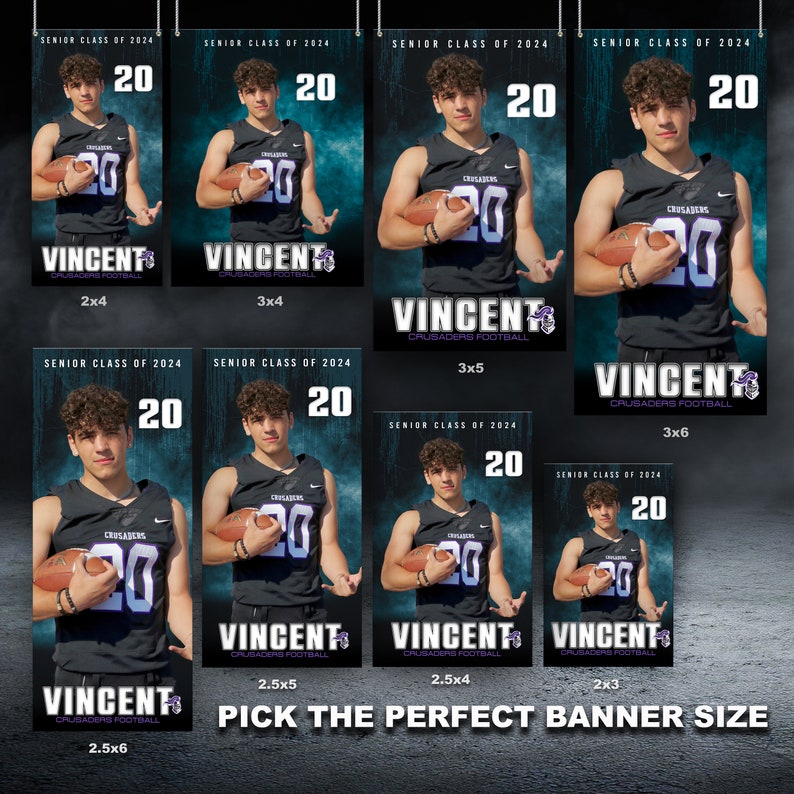 Printed Sports Banner Personalized Team and Individual Banners Senior ...