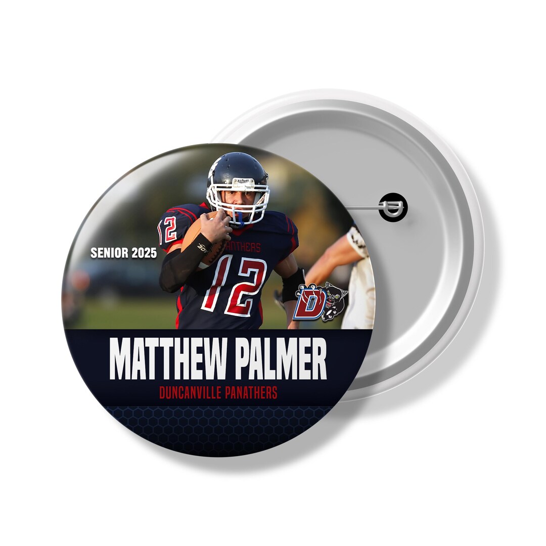 Sports Team Spirit Buttons | Personalized Button | Senior Night | High ...