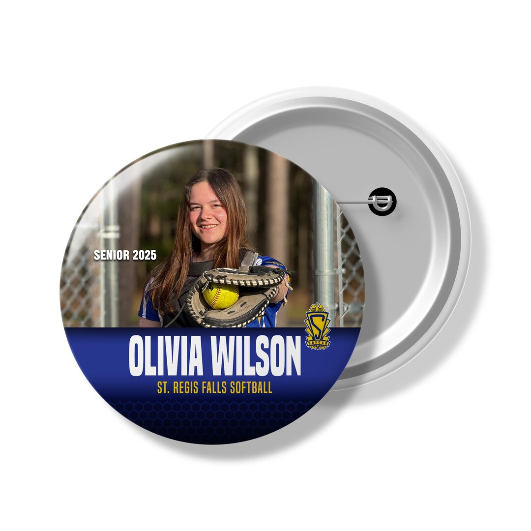 Sports Team Spirit Buttons | Personalized Button | Senior Night | High ...