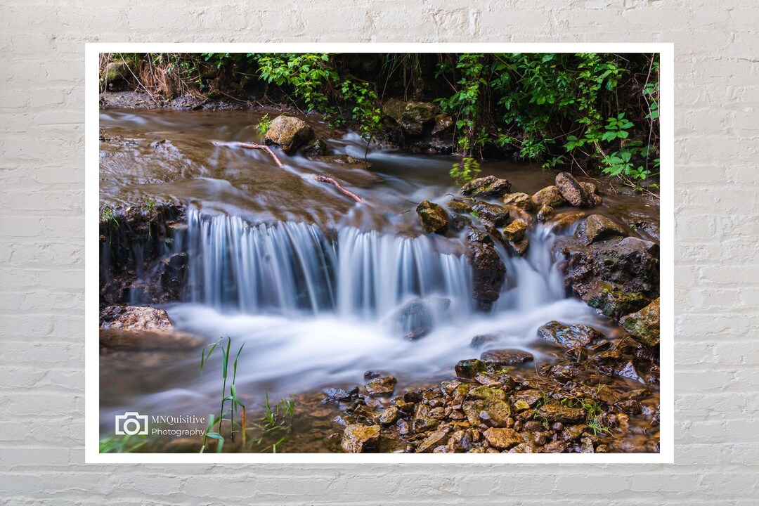 Wall Hanging of Waterfall on Small Stream, Landscape Photos on Print or ...