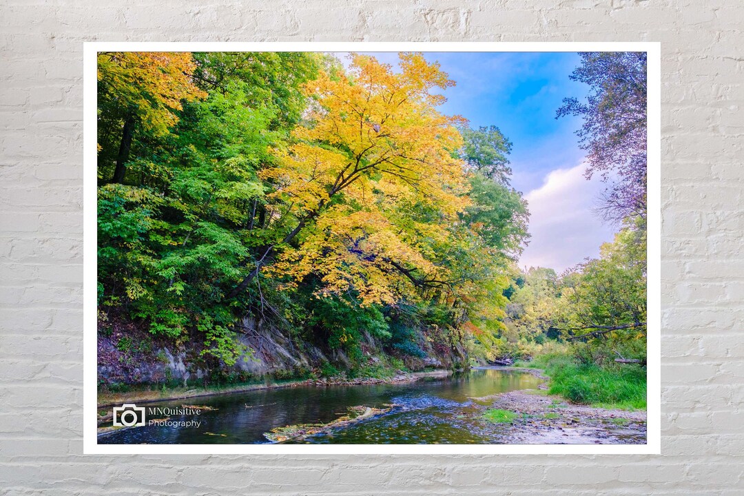Wall Hanging of Fall Colors Along Trout Stream, Landscape on Prints or ...