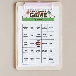 Football Game Bingo PDF, Printable Watch Party Game; Big Game Bingo ...