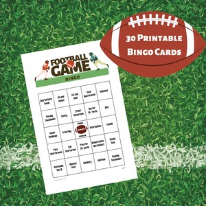 Football Game Bingo PDF, Printable Watch Party Game Big Game Bingo ...