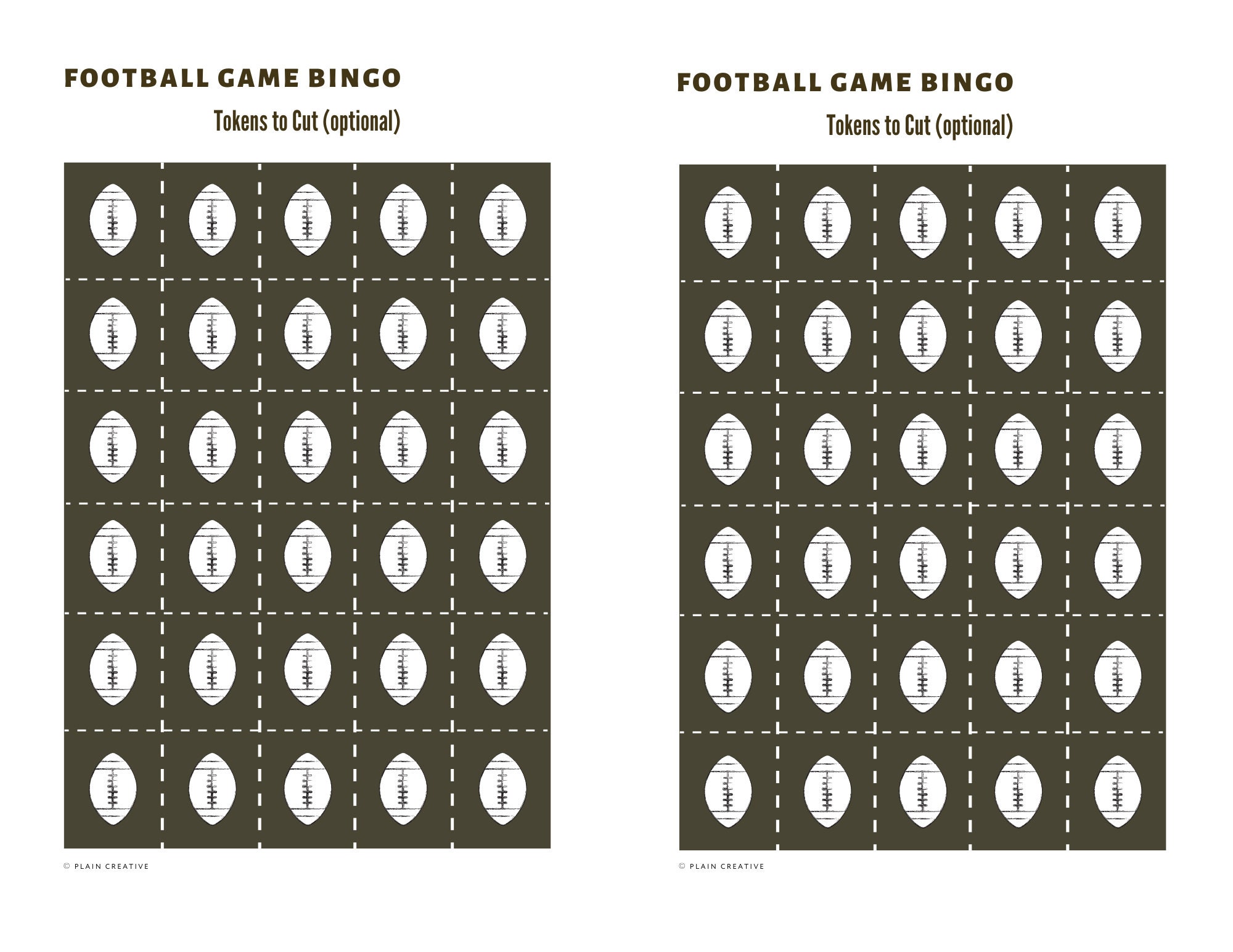 Football Game Bingo PDF, Printable Watch Party Game; Big Game Bingo ...
