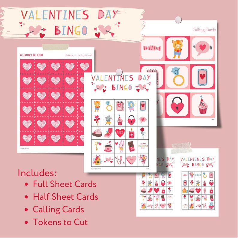 Valentines Day Bingo - 30 Unique Printable Bingo Boards - Print Your ...