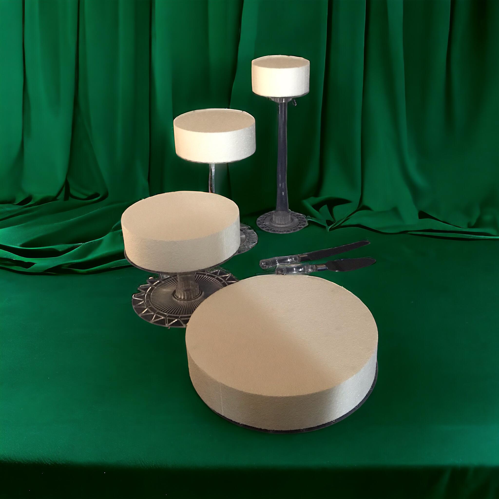 4 Tier Wedding Cake Stand Set - Heavy Duty Round Wedding Cake and ...