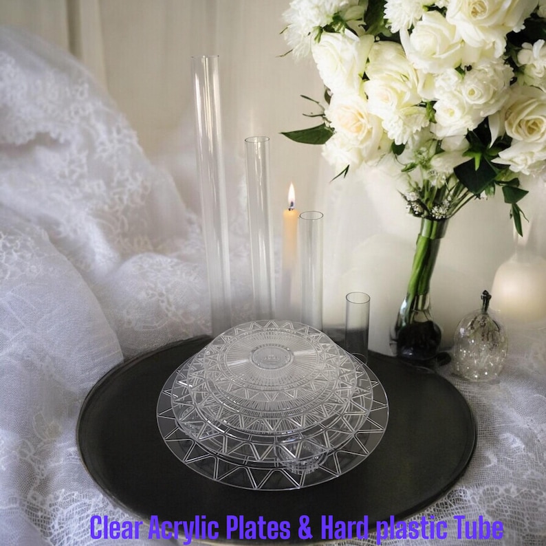 4 Tier Wedding Cake Stand Set Heavy Duty Round Wedding Cake and Cupcake ...