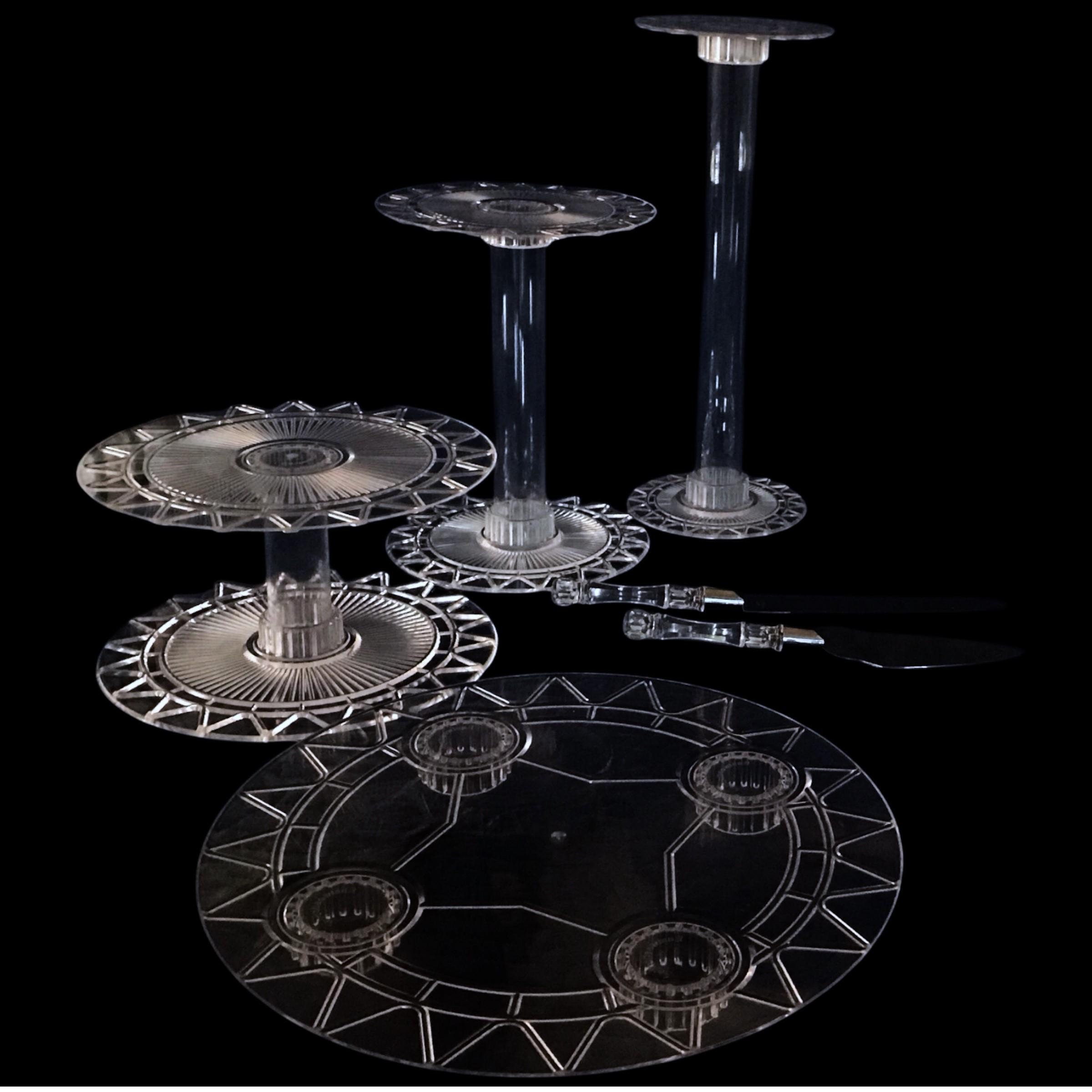 4 Tier Wedding Cake Stand Set - Heavy Duty Round Wedding Cake and ...