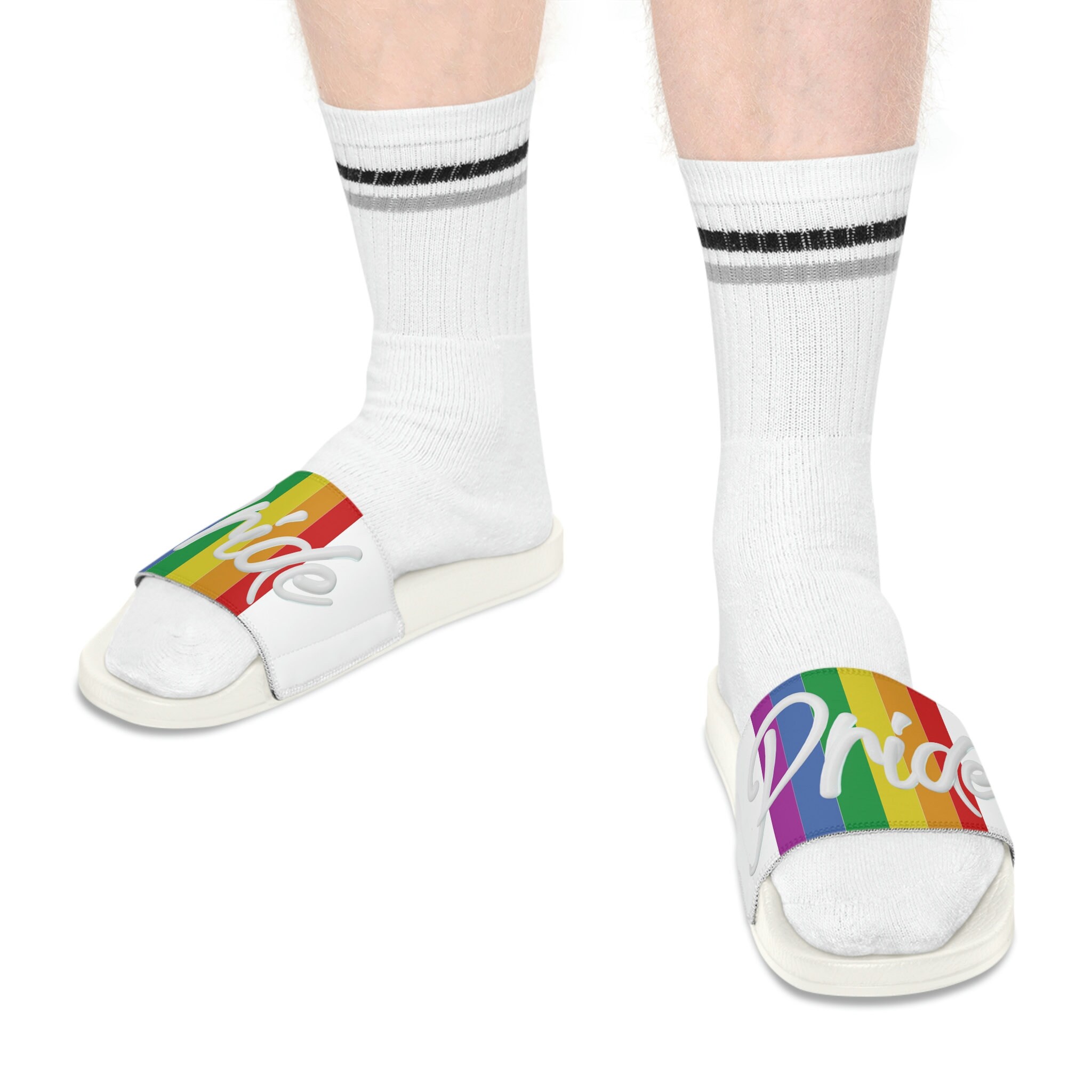 Pride Flag Rainbow Slides Gay Pride Pocket Shoes LGBT Pride Jandels ...