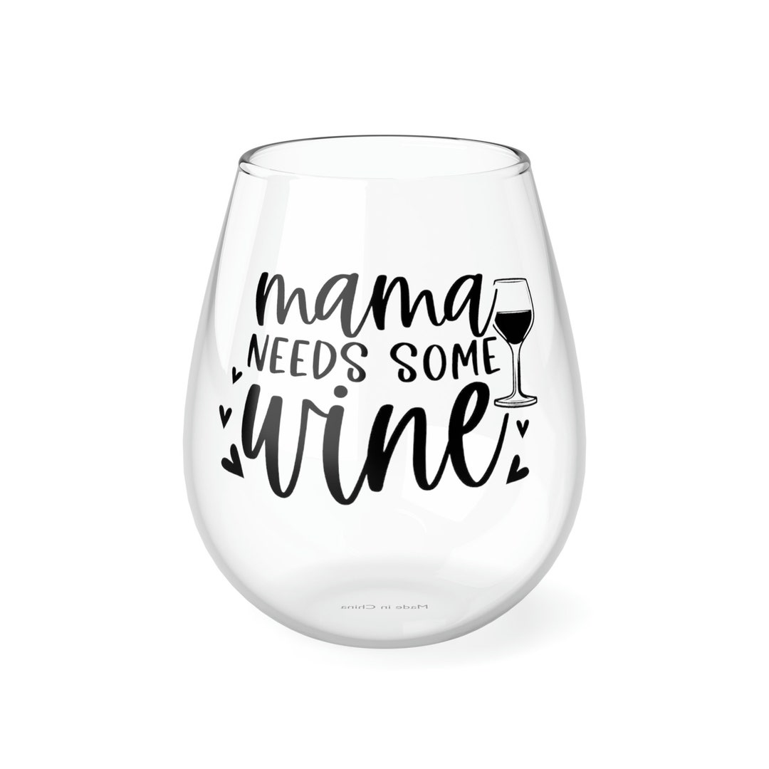 Mommys Time Out Stemless Wine Glass For Moms Mama Etsy