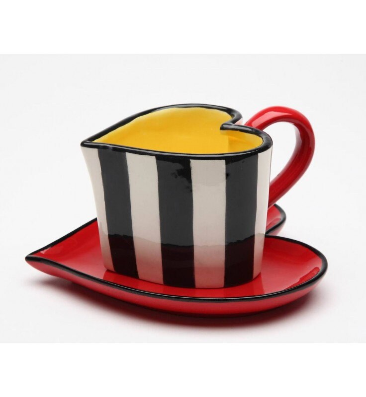 Joyful Heart Cup and Saucer, Tea Cups and Saucers, 2 Sets - Etsy