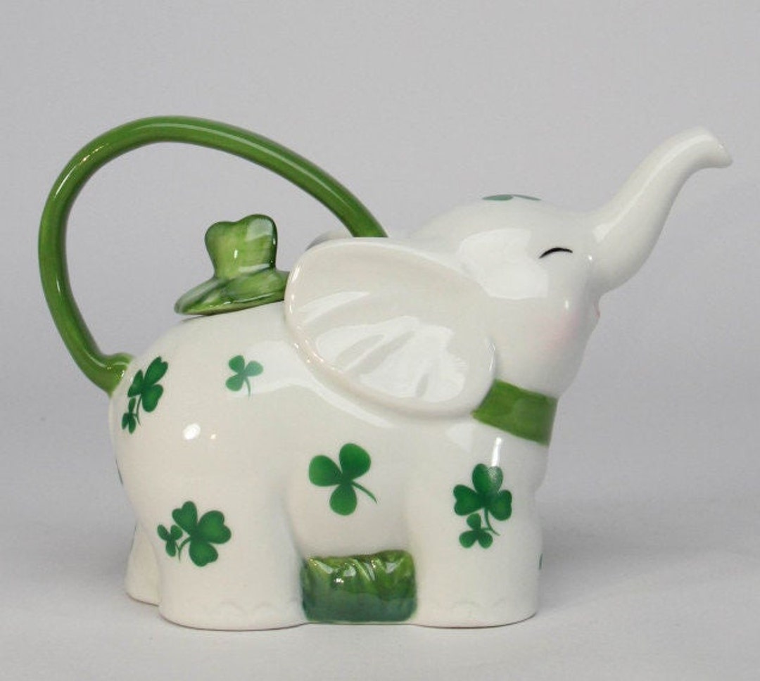 Elephant and Shamrock Teapot, Teapot Ceramic, Tea Pot Gift, Teapots - Etsy