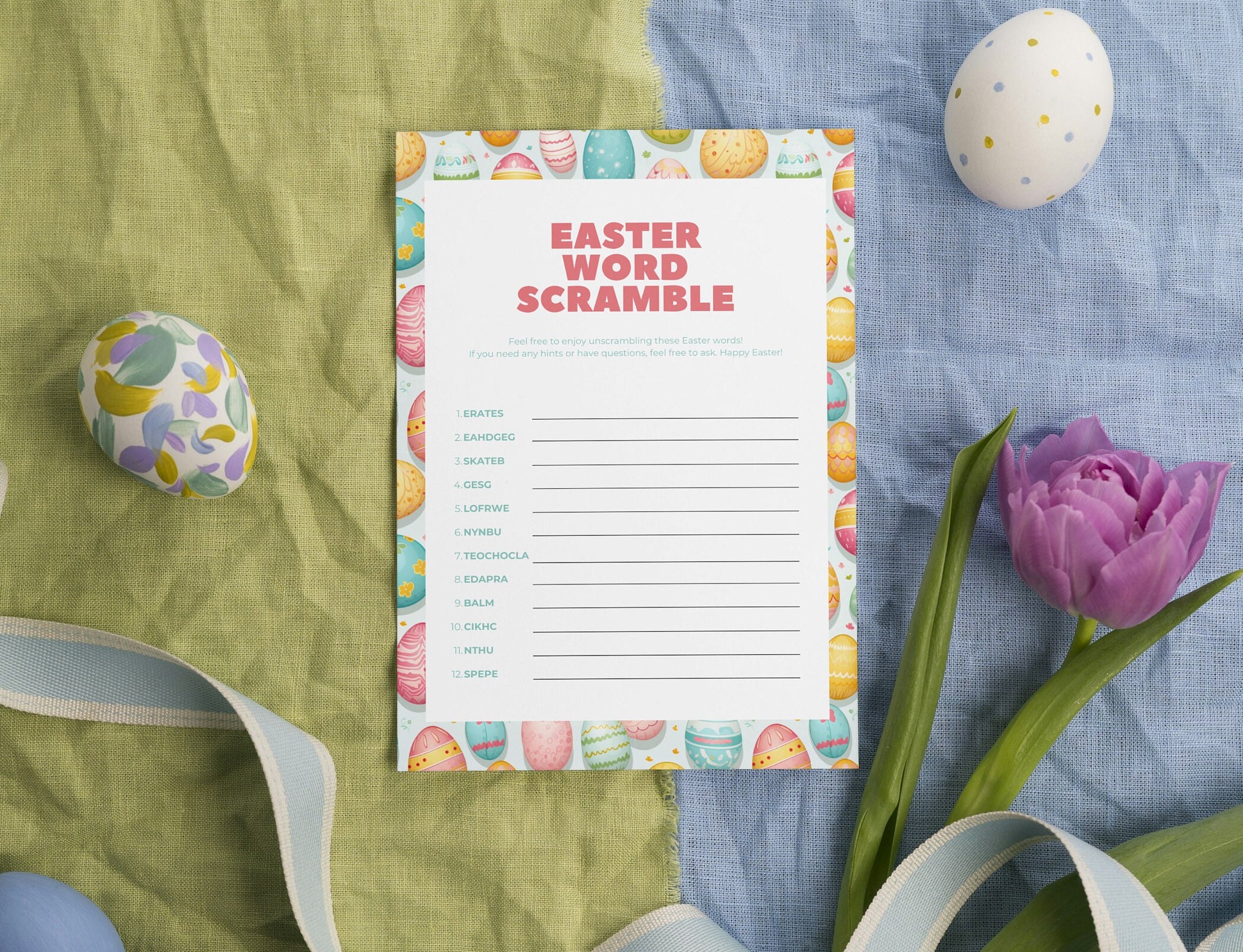 Easter Kids Activity Book, Printable Coloring Page, Puzzle, Word Search ...