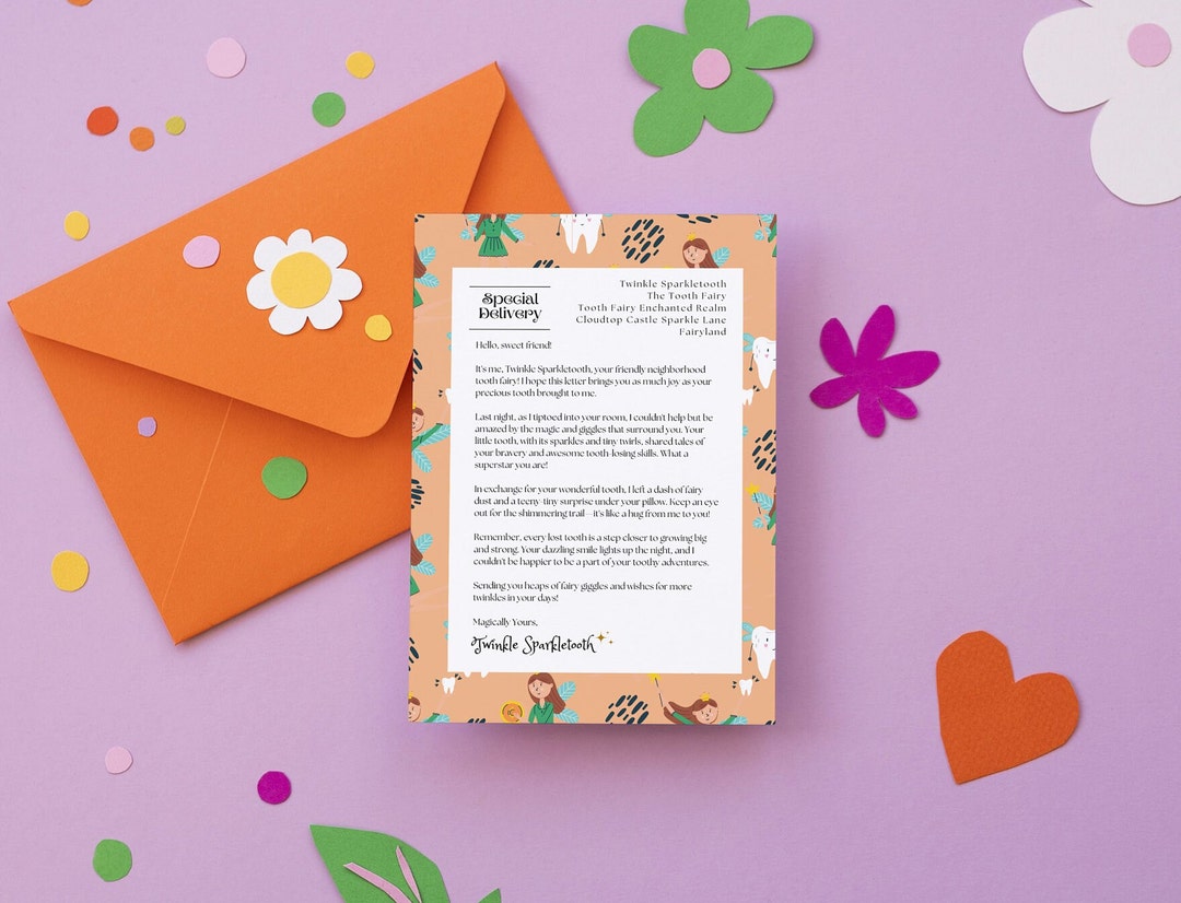 Printable Tooth Fairy Letter, My First Tooth Note From Tooth Fairy ...
