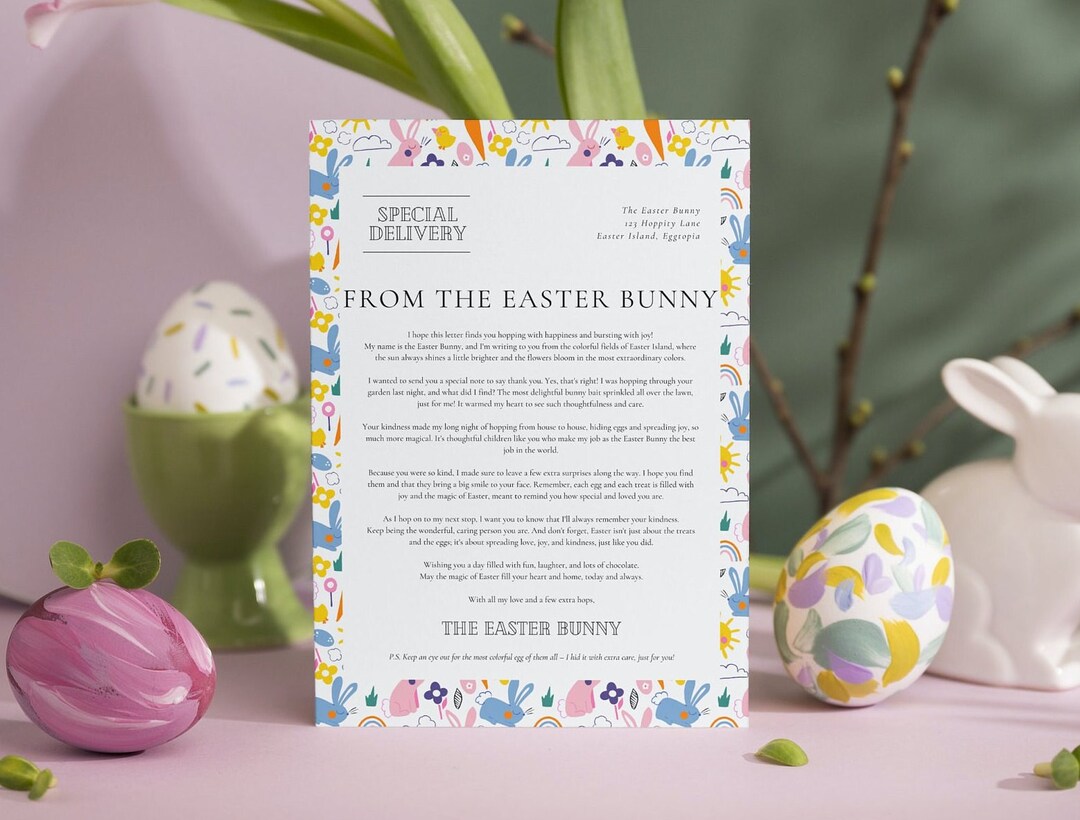 Easter Printable From Easter Bunny, Easter Game for Kids for Easter Egg ...