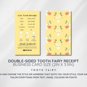 Tooth Fairy Receipt Printable, First Tooth Keepsake for Kids, Fairycore ...