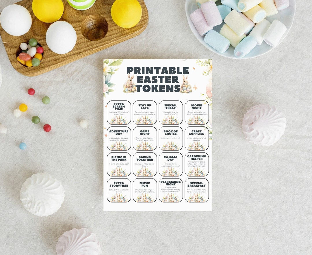 Easter Basket Tokens Template, Easter Bunny Gifts for Kids, Easter ...