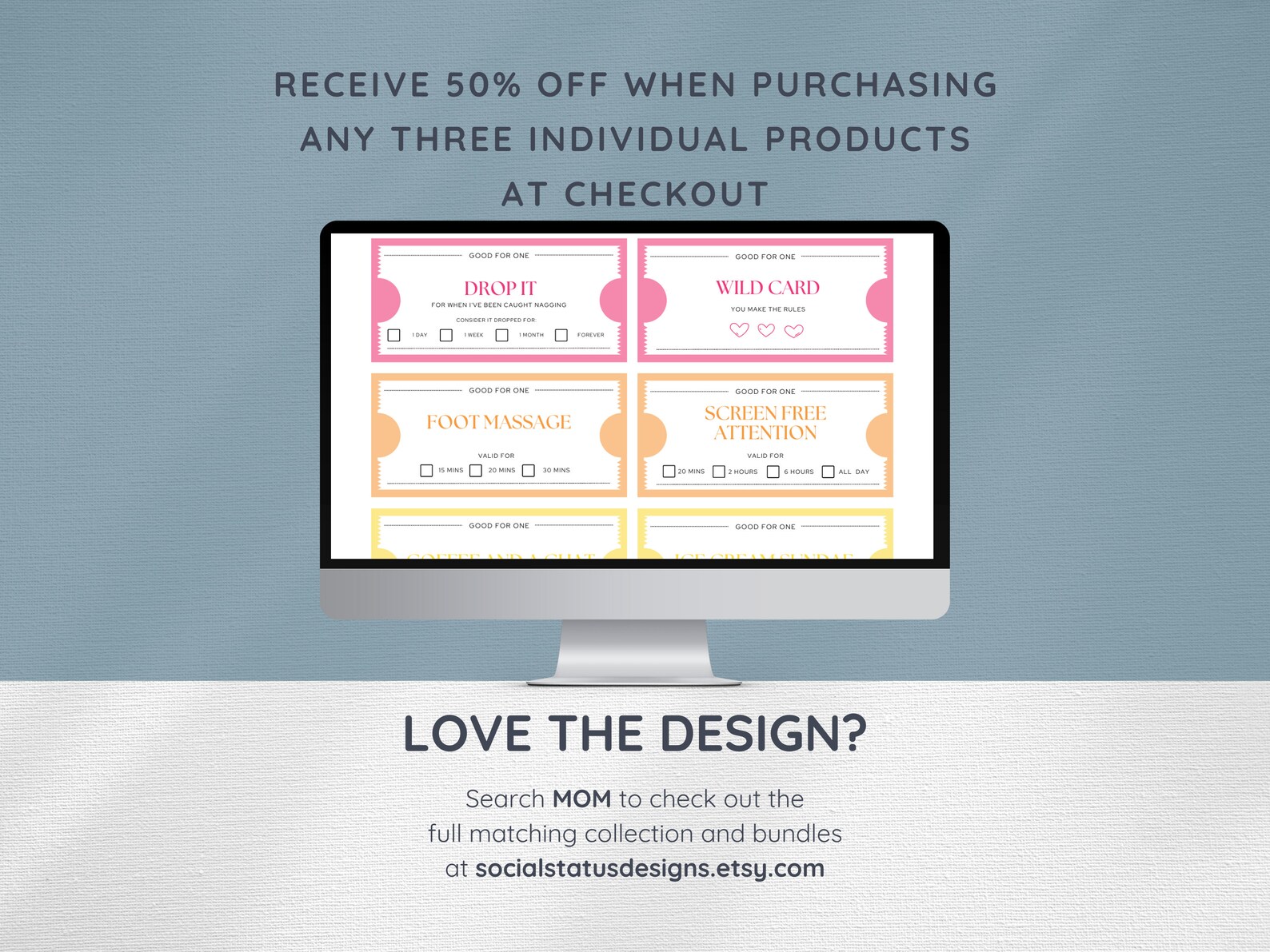 Mothers Day Coupons Template, Last Minute Present for Mom, Love Coupon ...