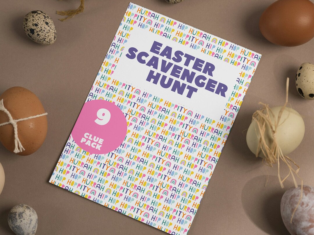 Kids Easter Egg Scavenger Hunt With Printable Clues, Easter Egg Hunt ...