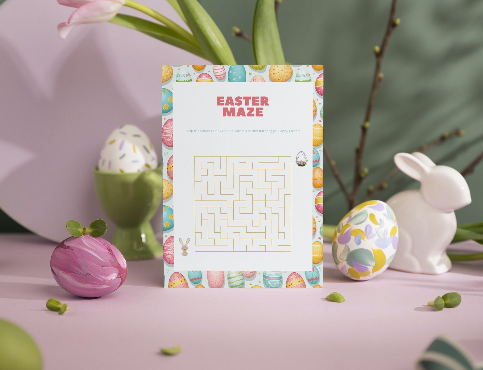 Easter Kids Activity Book, Printable Coloring Page, Puzzle, Word Search ...