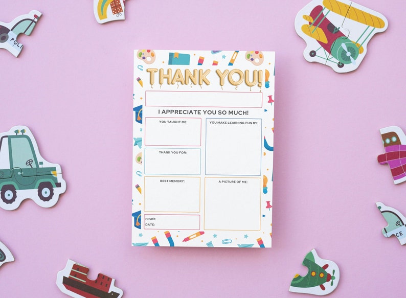 Teacher Appreciation Gifts, End of School Year Thank You Card for ...