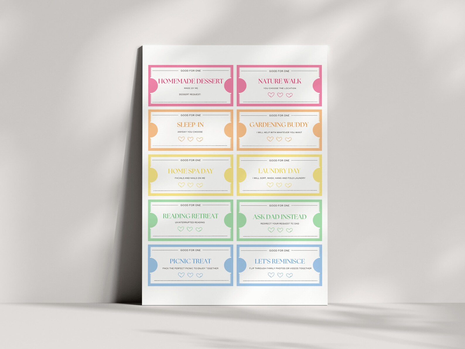 Mothers Day Coupons Template, Last Minute Present for Mom, Love Coupon ...