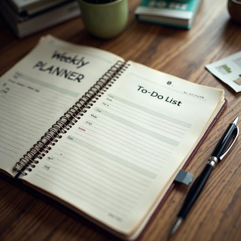 Weekly Planner – Printable, Minimalist, Productivity Organizer, Undated ...