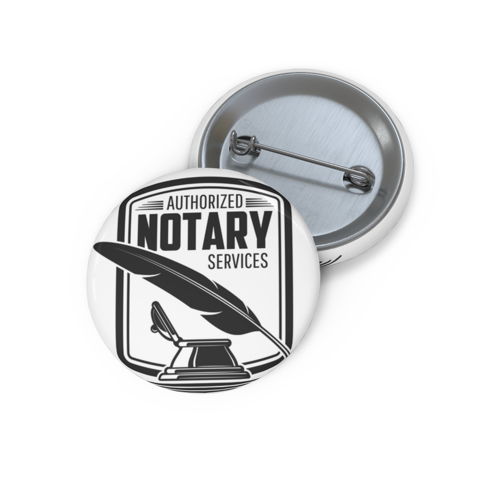 Authorized Notary Public White/black Custom Pin Button 3 Sizes - Etsy