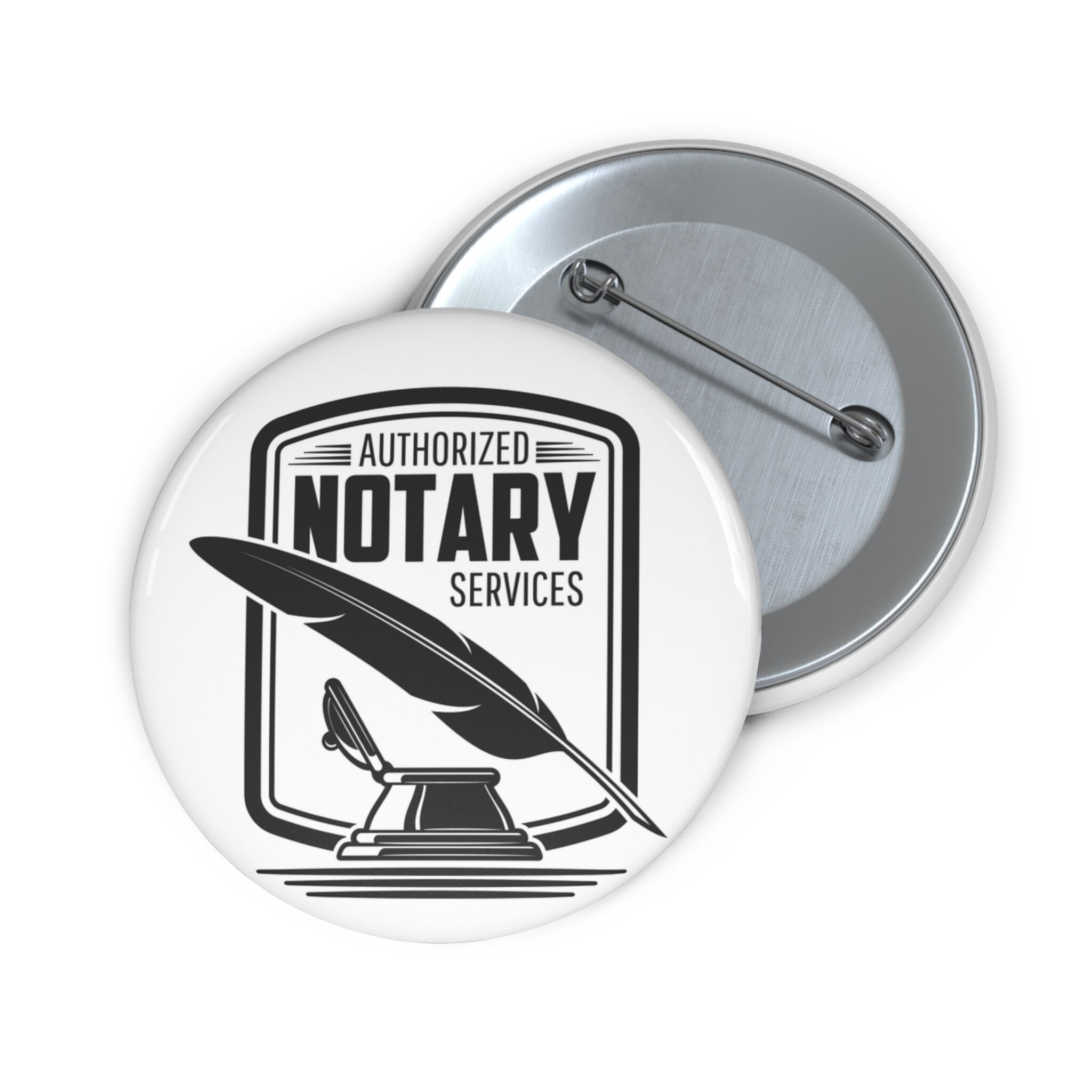 Authorized Notary Public White/black Custom Pin Button 3 Sizes - Etsy