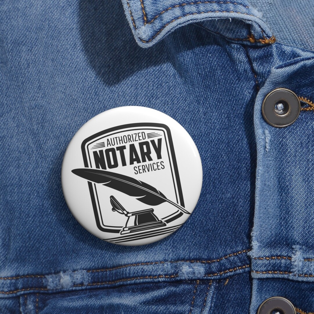 Authorized Notary Public White/black Custom Pin Button 3 Sizes - Etsy