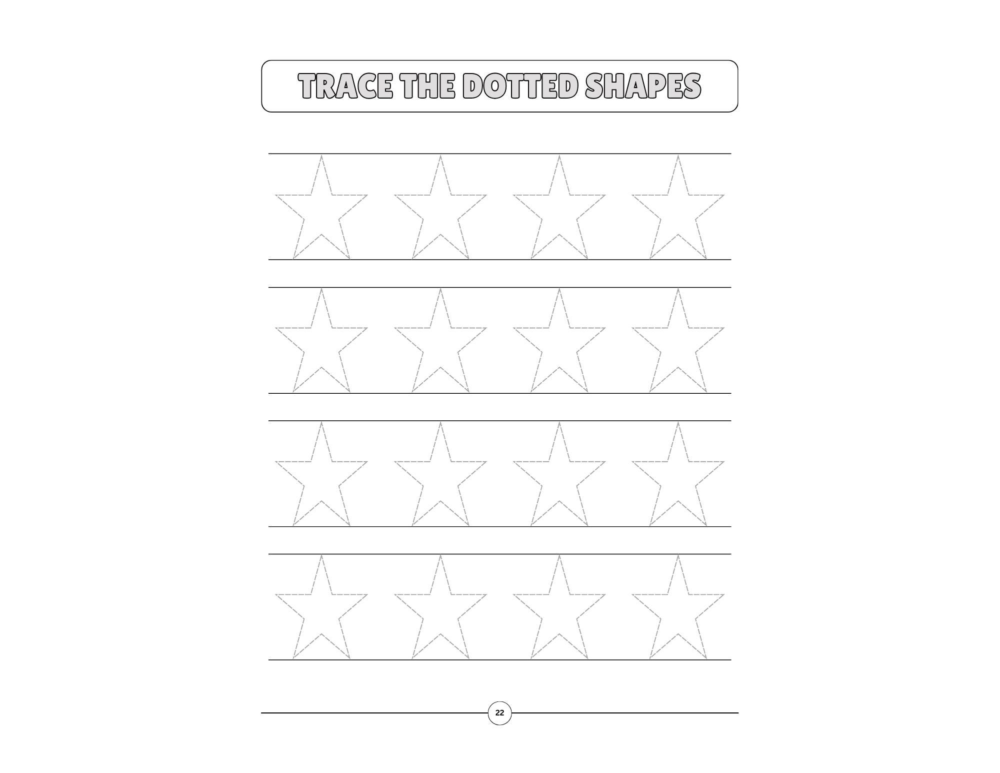 Dotted Line & Shape Tracing Worksheets | Pencil Control Practice | 30 ...