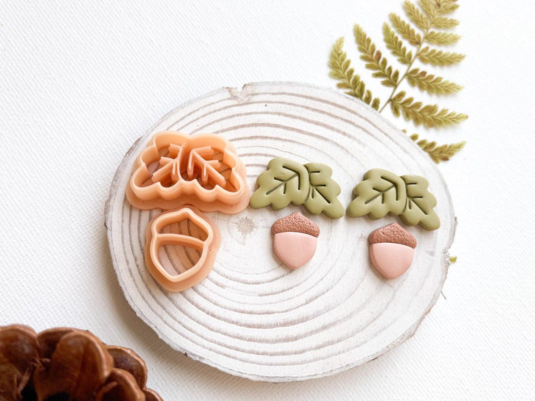 Oak Leaf and Acorn Polymer Clay Cutter Set, Woodland Cutters for ...