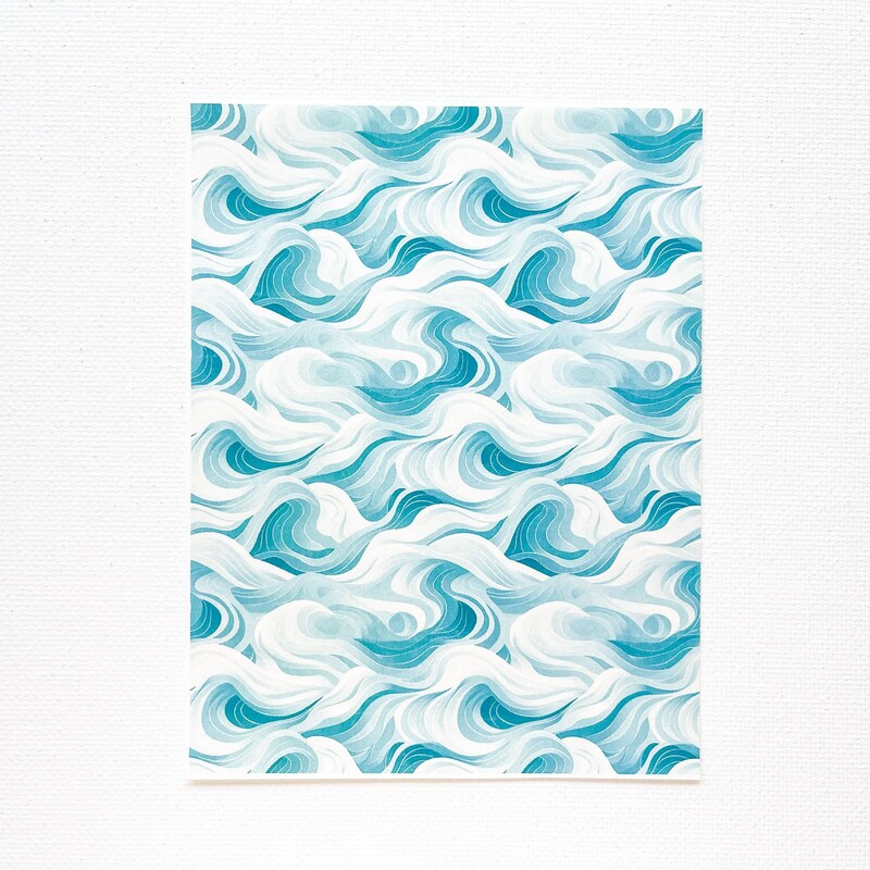 Blue Wave Transfer - Etsy